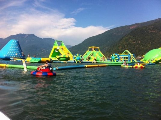 Durable Red / Blue Inflatable Water Park 0.9mm PVC Tarpaulin For Entertainment