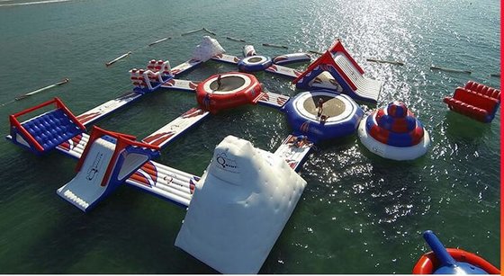 Floating Inflatable Water Park Entertainment Wake Island Inflatable Aqua Park