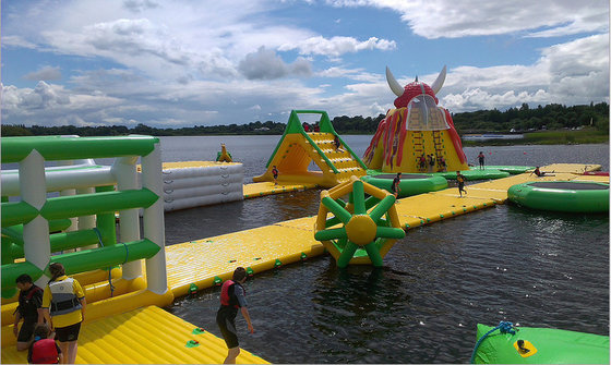 Funny Sports Game Inflatable Floating Water Park With Repair Kits / Air Pump