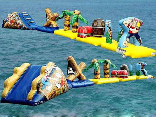 Summer Inflatable Water Park / Colorful Inflatable Water Toys For Amusement Park