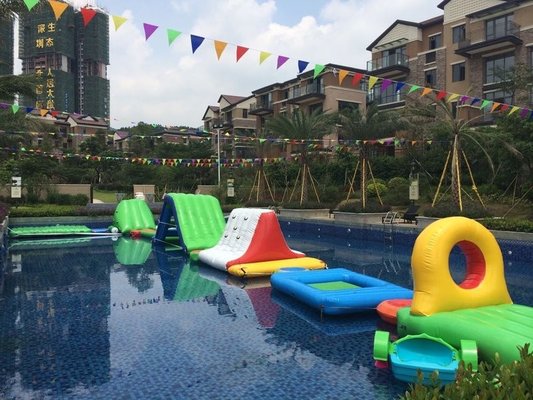 Summer Inflatable Water Park / Colorful Inflatable Water Toys For Amusement Park
