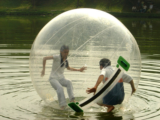 Durable 0.8mm Transparent PVC Giant Inflatable Hamster Ball For Amusement Water Park