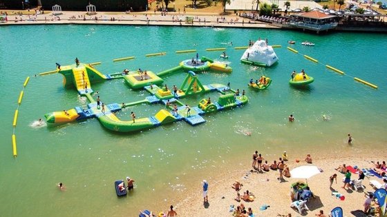 Children PVC Inflatable Water Park Water Theme Park For Beach 6 Month Warranty
