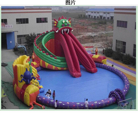 0.9mm PVC Inflatable Water Park Amusement Water Park With Slide / Tower