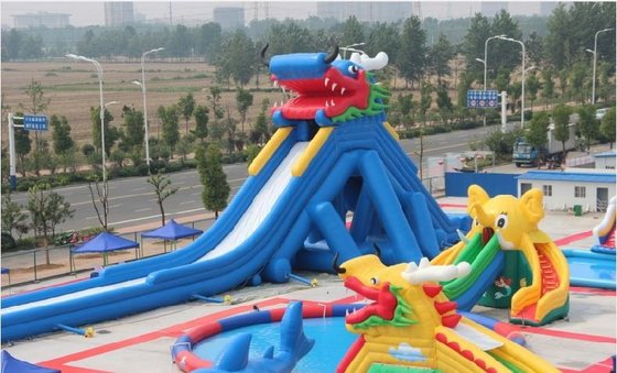 0.9mm PVC Inflatable Water Park Amusement Water Park With Slide / Tower