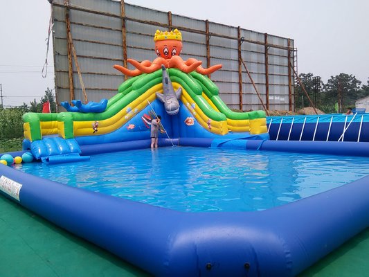 Commercial Giant Manga Inflatable Water Park / Water Games For Kids 30 * 15m