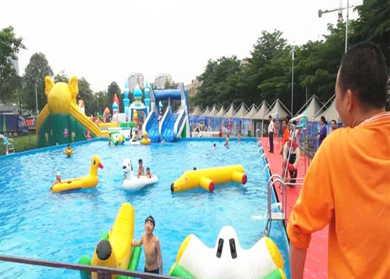 Commercial Giant Manga Inflatable Water Park / Water Games For Kids 30 * 15m