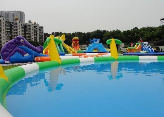 Seal Welding Adult Inflatable Water Park 1000DPVC Safety Convenient Installation