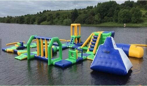 Adult / Kids Inflatable Water Games With Slide Easy Installation SGS Approval