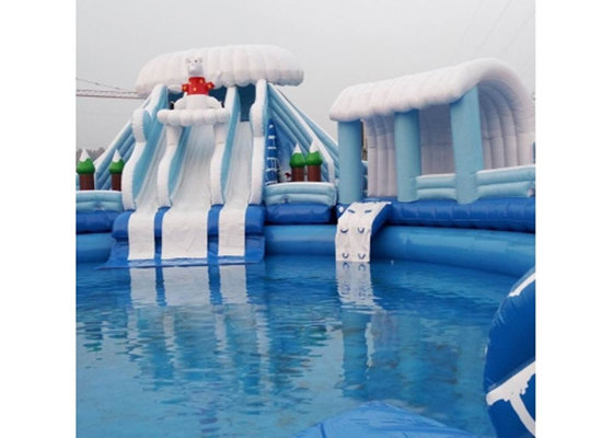 Adult / Kids Inflatable Water Games With Slide Easy Installation SGS Approval