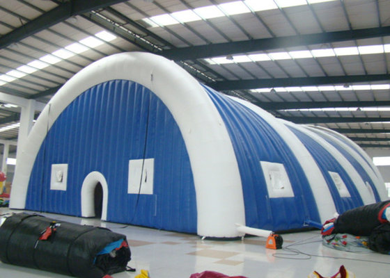 White / Blue Outdoor Airtight Inflatable Camping Tent  Made Of 0.9mm PVC Tarpaulin