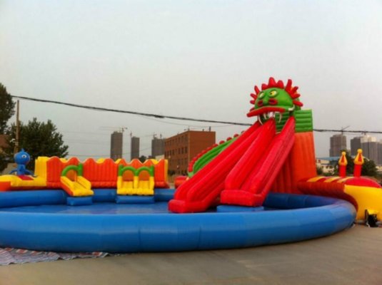 Commercial Inflatable Water Playground , Inflatable Backyard Water Park For Kids