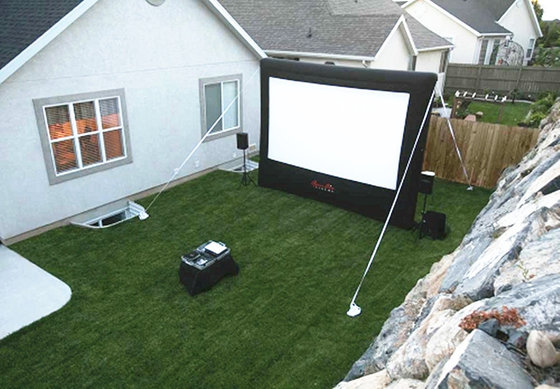Backyard Air Cinema Inflatable Cinema Screen Giant With Personalised Colour , Repair Kits