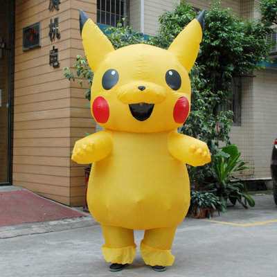 Adult Large Mascot Pikachu Inflatable Cartoon Characters Cosplay Halloween Funny Dress