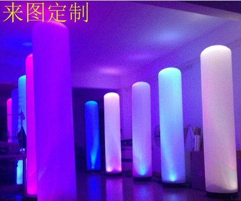 Cylindrical Shaped Inflatable Marketing Products Lighted Outdoor Christmas Decorations