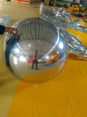 Large Advertised Inflatable Balls For Club / Wedding Stage Decoration With Mirror Fabric