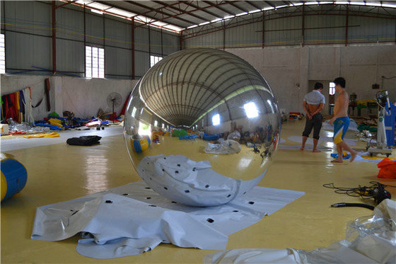 Large Advertised Inflatable Balls For Club / Wedding Stage Decoration With Mirror Fabric