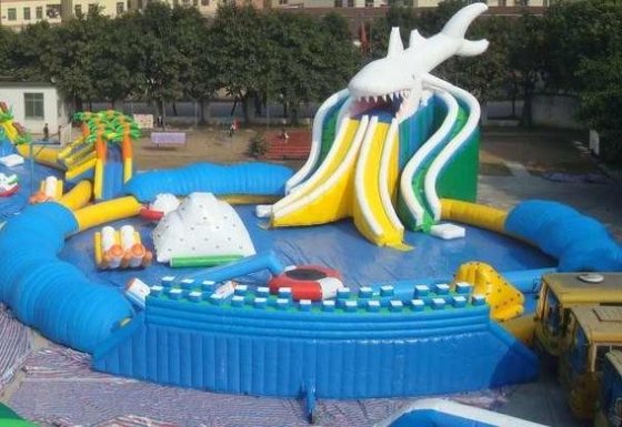 250 People Giant Inflatable Floating Water Park Games With Inflatable Course