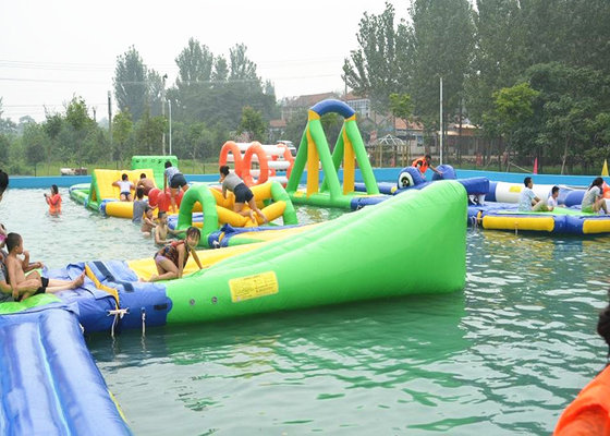 Waterproof Material Inflatable Water Playground Equipment Floating Island With Inflatable Slide