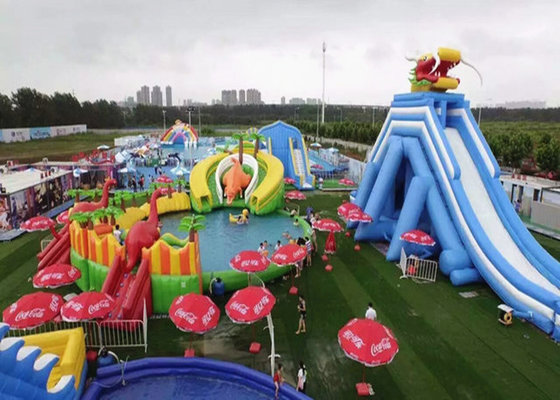 Commercial Inflatable Water Slide Bounce House Pool Bouncer Park With Repair Kits