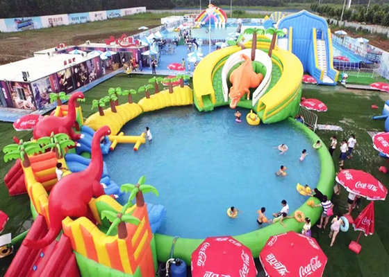 Commercial Inflatable Water Slide Bounce House Pool Bouncer Park With Repair Kits