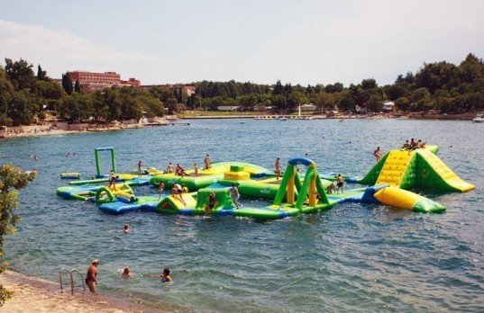 Durable Inflatable Water Playground / Sport Games With Water Long Ramp For Outdoor