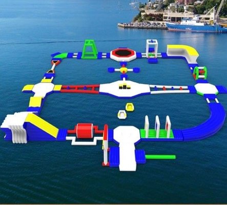Aqua Floating PVC Tarpaulin Inflatable Water Park / Giant Inflatable Water Games