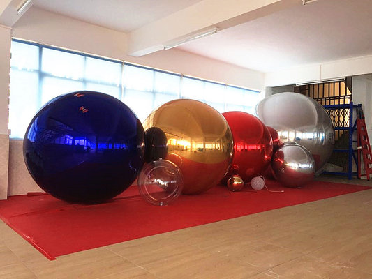 Popular Decoration Sliver Inflatable Mirror Ball / Inflatable Stainless Steel Spheres