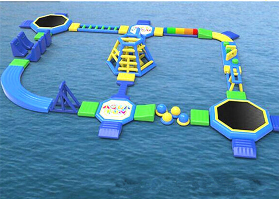 Lake Sea Beach Used Inflatable Water Park With Airtight / Seal Welding Technology