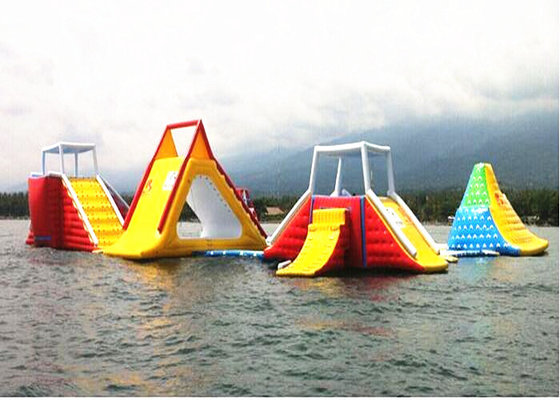 Lake Sea Beach Used Inflatable Water Park With Airtight / Seal Welding Technology