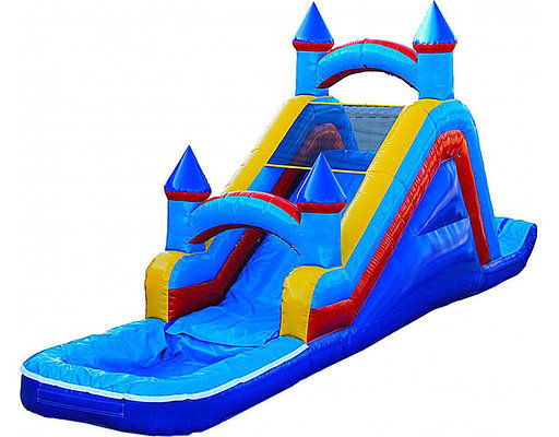 0.55MM PVCurable Inflatable Water Slide With Water Pool For Children In Outdoor