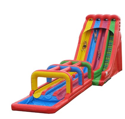 0.55MM PVCurable Inflatable Water Slide With Water Pool For Children In Outdoor