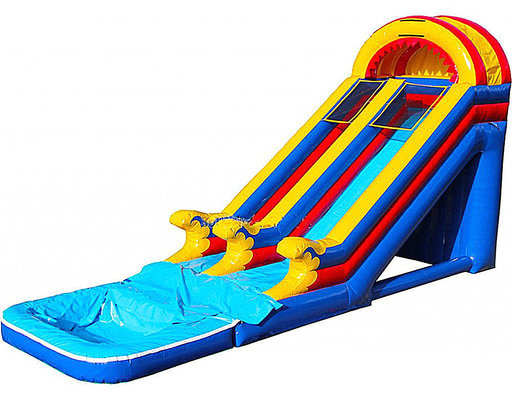 0.55MM PVCurable Inflatable Water Slide With Water Pool For Children In Outdoor