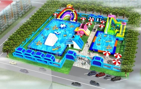 0.55mm PVC Tarpaulin Material Inflatable Water Toys For Amusement Park