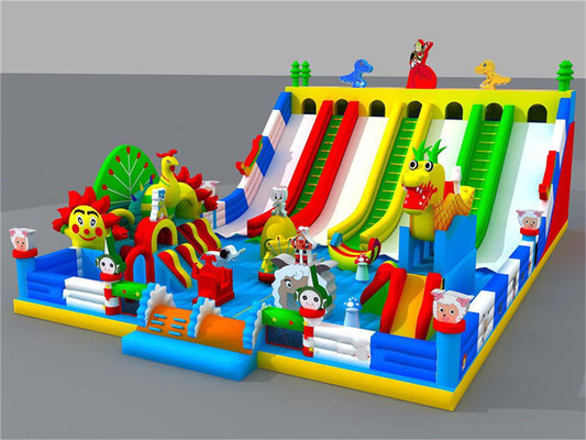 Giant0.45+0.55 MM Pvc Tarpaulin Inflatable Slide For Childern In Outdoor / Intdoor With Pool