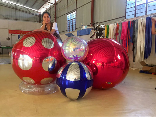 Stage Decoration Gold Mirror Ball Inflatable 3m PVC Giant High Tension