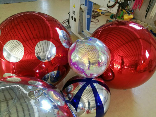 Stage Decoration Gold Mirror Ball Inflatable 3m PVC Giant High Tension