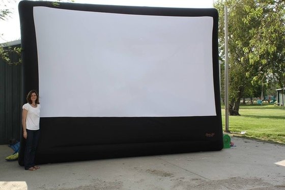 Black And White Portable Inflatable Blow Up Movie Screen 0.55mm PVC Tarpaulin