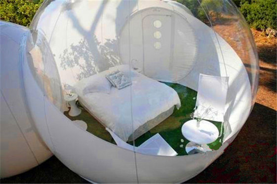Transparent Inflatable Tents For Camping  , 0.55mm PVC  With Fireproof , Durable