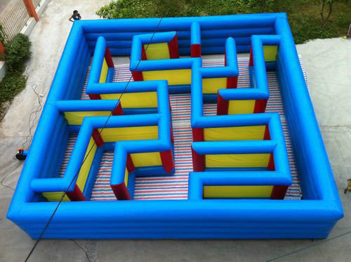 0.55mm PVC Tarpaulin Fun Inflatable Toy , Inflatable Maze Toys over 3 years Life time