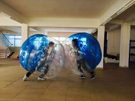 Transparent 0.8mmpvc Inflatable Collision Ball , Inflatable Sports Toys