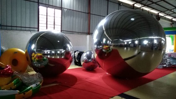 0.3MM PVC Inflatable Mirror  Silvery Ball Disco Mirror Ball / Advertising Mirror Ball For Event