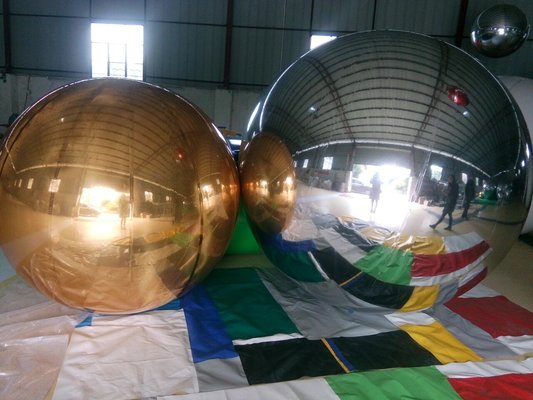 0.3MM PVC Inflatable Mirror  Silvery Ball Disco Mirror Ball / Advertising Mirror Ball For Event