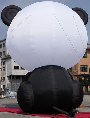 Oxford Cloth Inflatable Panda , Custom Inflatable Products Cartoon Inflatable Pet