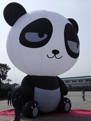 Oxford Cloth Inflatable Panda , Custom Inflatable Products Cartoon Inflatable Pet