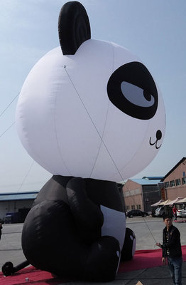 Oxford Cloth Inflatable Panda , Custom Inflatable Products Cartoon Inflatable Pet