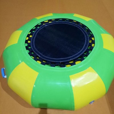 Water Or Land Inflatable Water Toys , Green And Yellow Inflatable Jumpers For Children And Adults