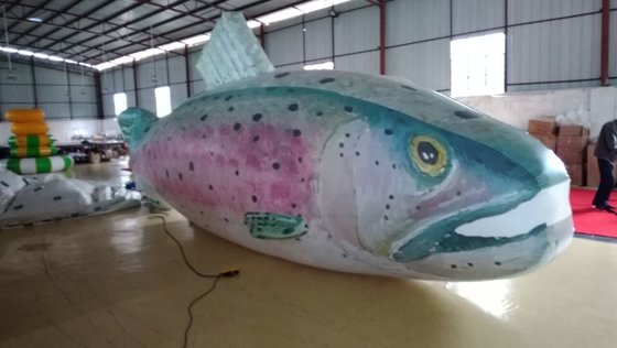 0.18 MMPVC Inflatable Flying Fish / Inflatable Advertising Fish Fly In The Sky In Event / Exihibition