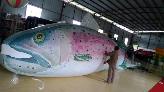 0.18 MMPVC Inflatable Flying Fish / Inflatable Advertising Fish Fly In The Sky In Event / Exihibition