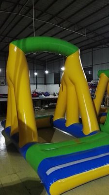 PVC Giant Inflatable Water Slide With Swimming Pool for kids to play around